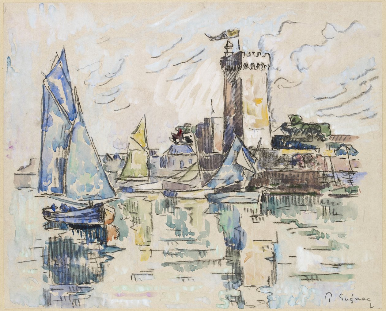 Blick auf den Hafen von Les Sables-d'Olonne von Paul Signac