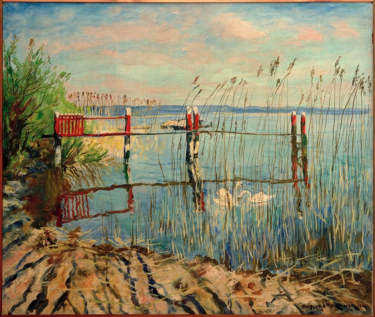 Badesteg am Jungfernsee von Philipp Franck: Kunstdruck