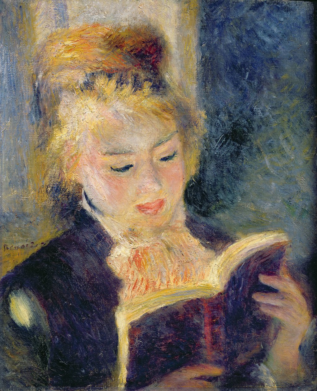 Mädchen beim Lesen, 1874 von Pierre-Auguste Renoir