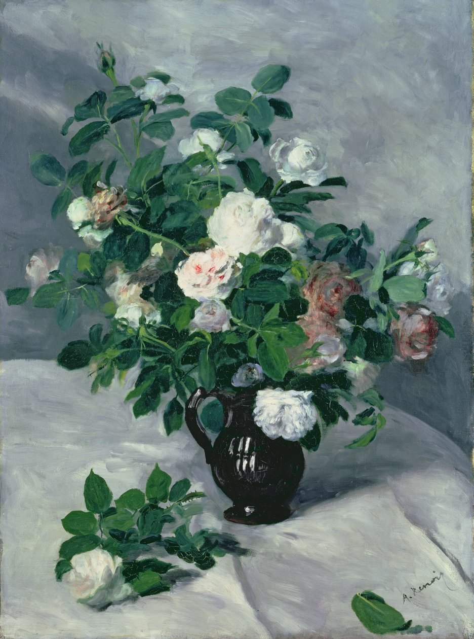 Stillleben mit Rosen von Pierre-Auguste Renoir: Kunstdruck