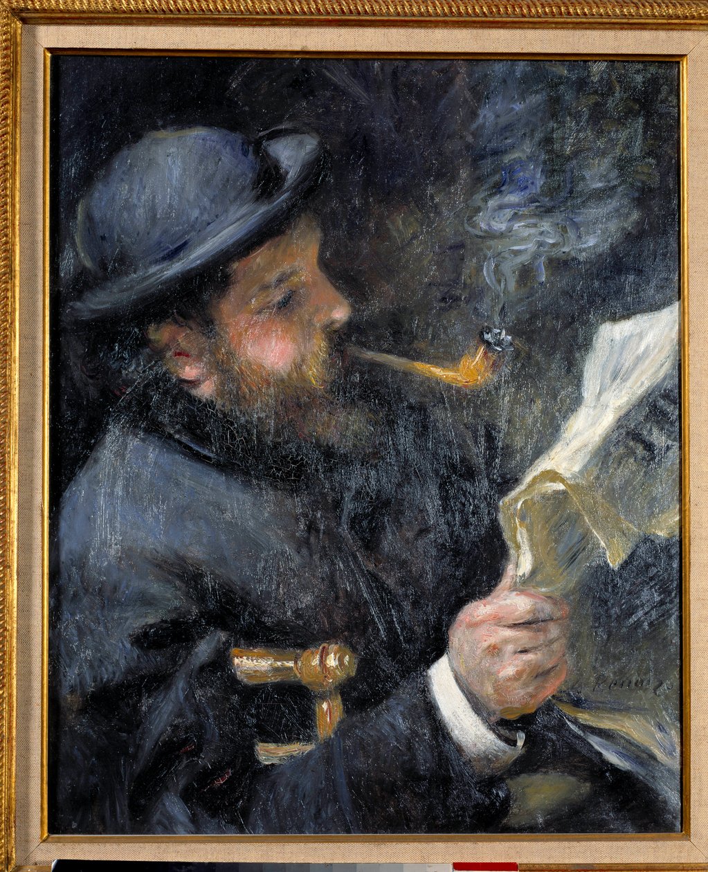 Claude Monet liest von Pierre-Auguste Renoir: Kunstdruck