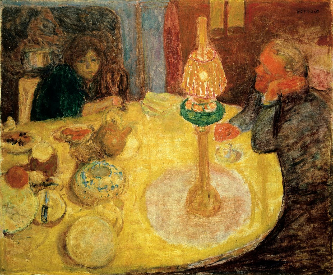 Abend unter der Lampe von Pierre Bonnard: Kunstdruck