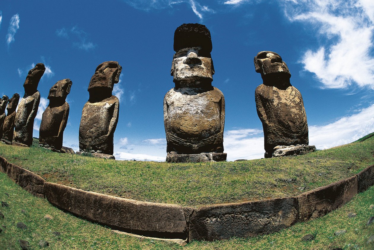 Moai-Statuen, Rapa Nui Nationalpark, Osterinsel, Chile