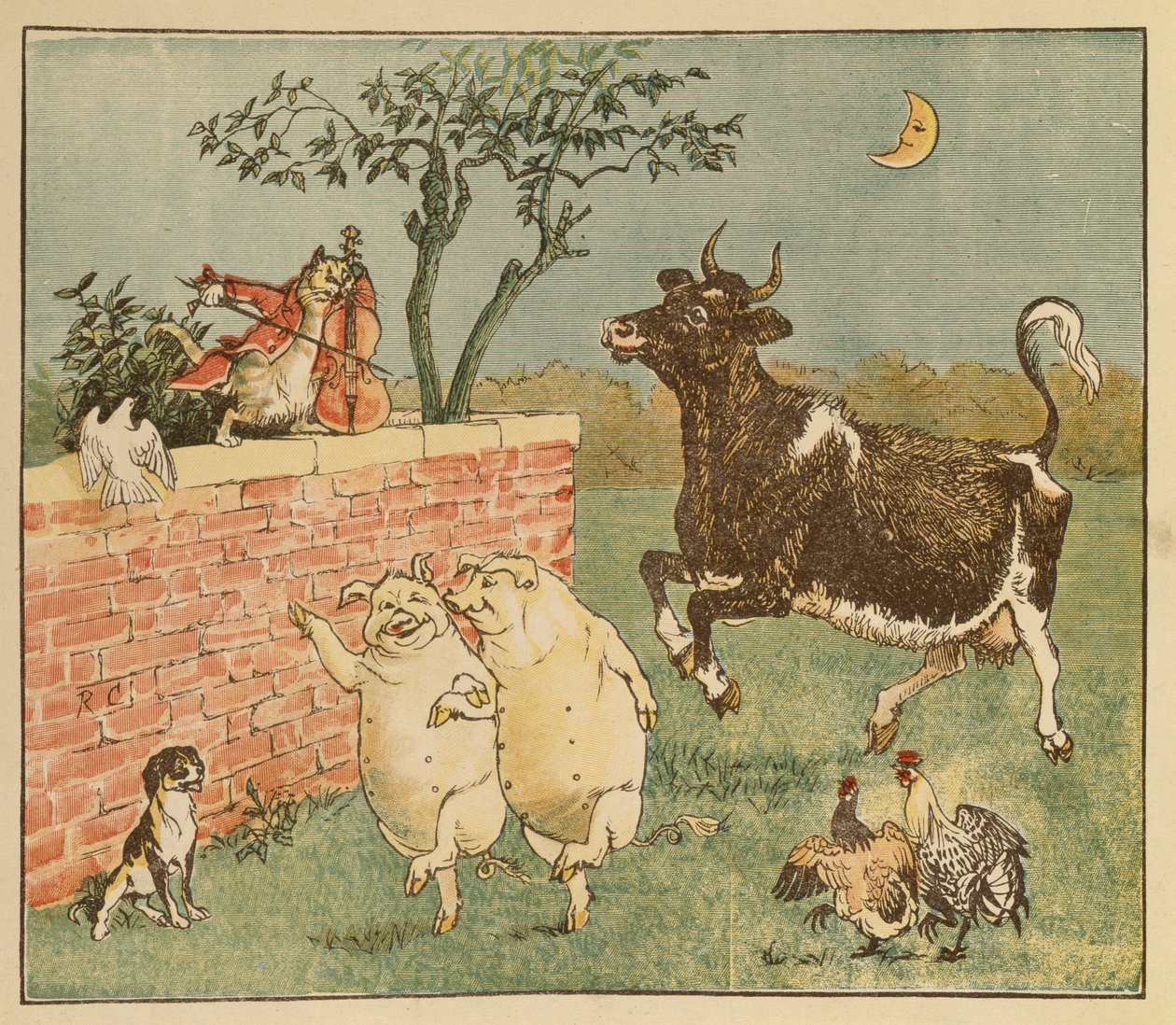 Die Katze und die Geige und die Kuh - Illustrationen aus Hey Diddle Diddle