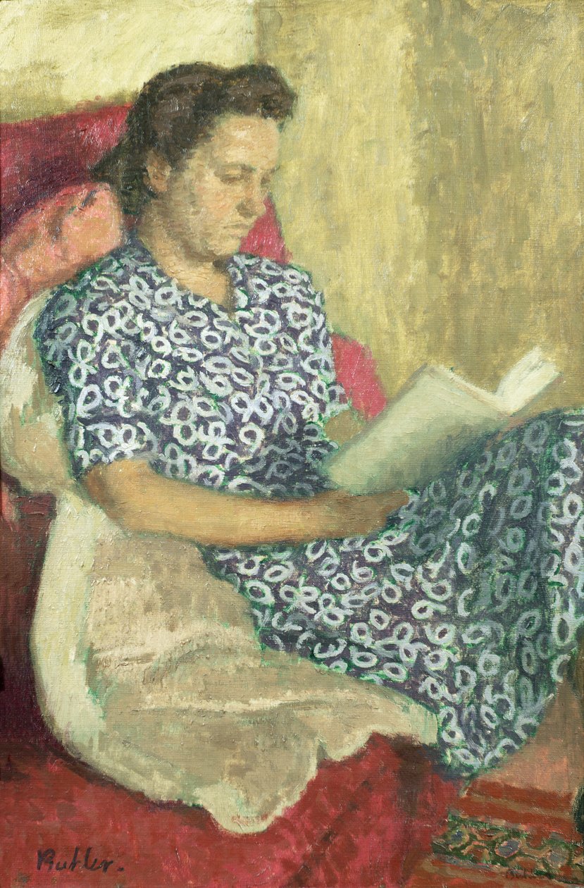 Porträt einer lesenden Frau von Robert Buhler: Kunstdruck