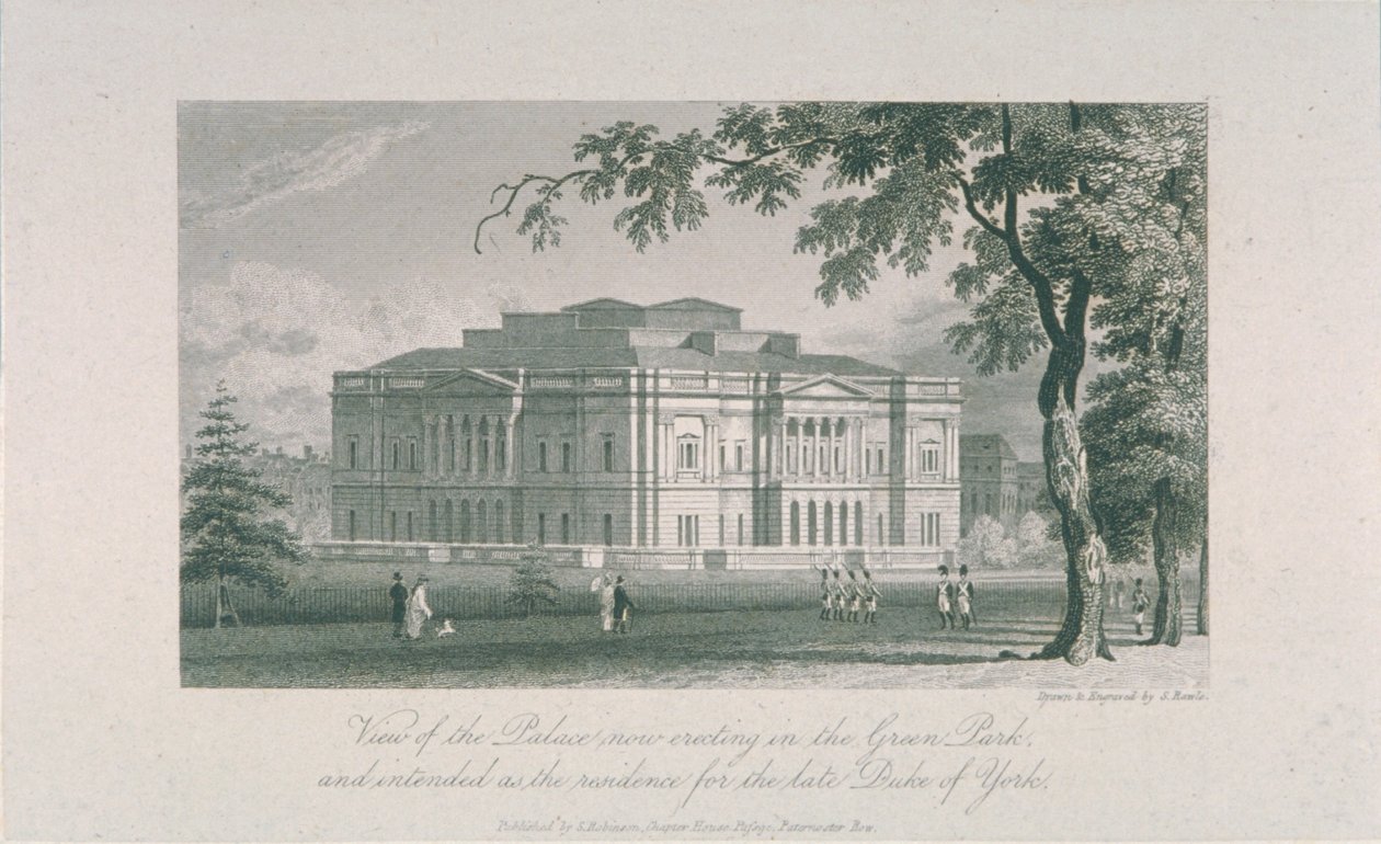 Ansicht von York House und Green Park, ca. 1800