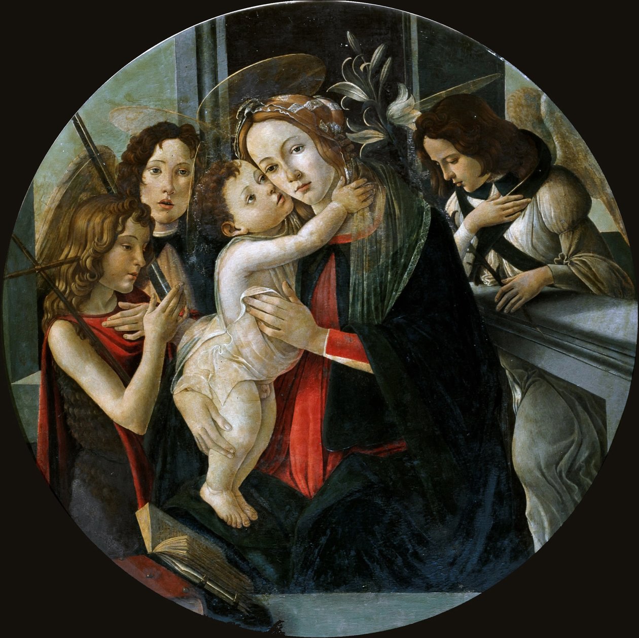 Die Madonna und das Kind mit dem heiligen Johannes und zwei Engeln