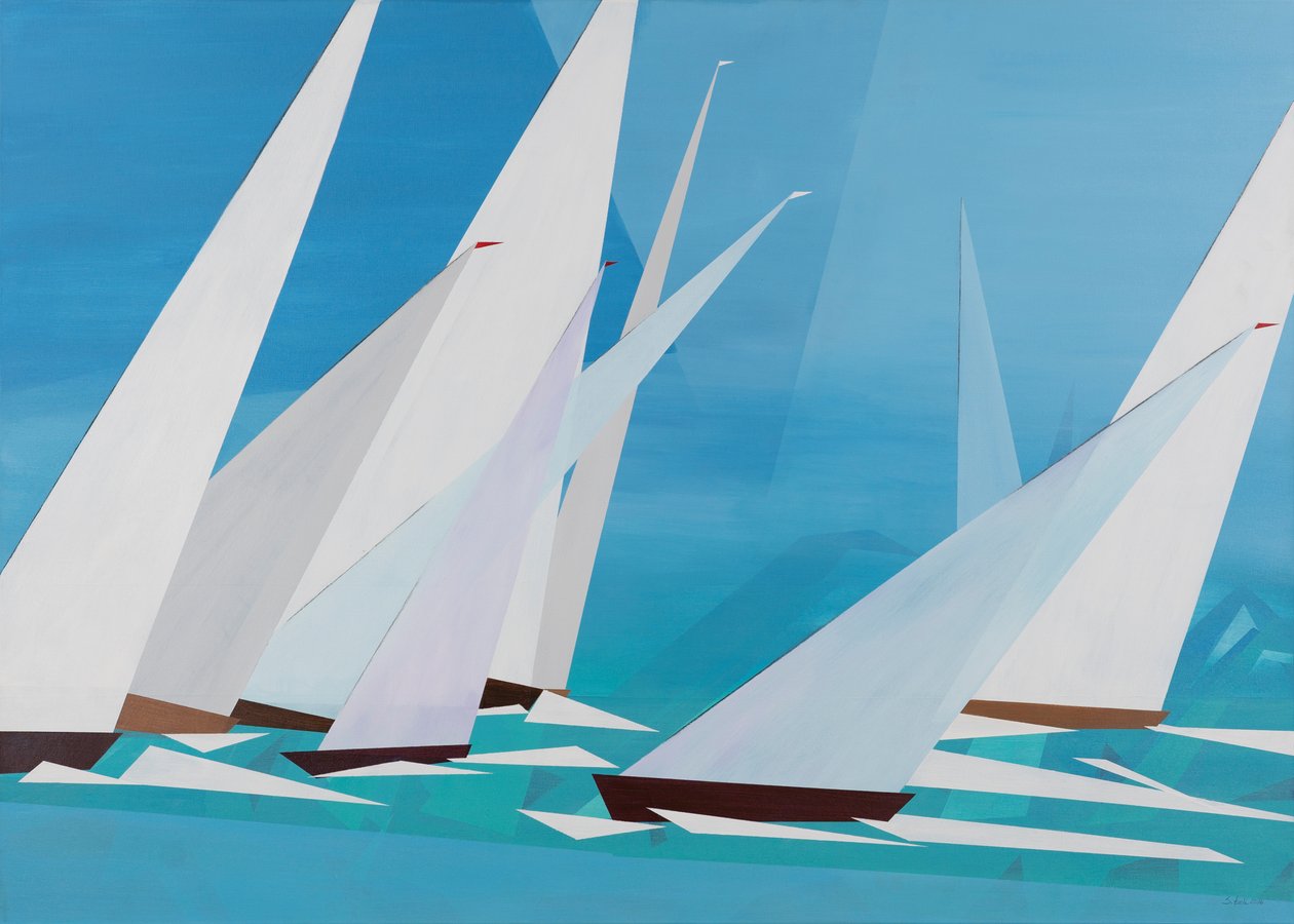 Regatta von Sandy Iseli: Hochwertigste Kunstreproduktion