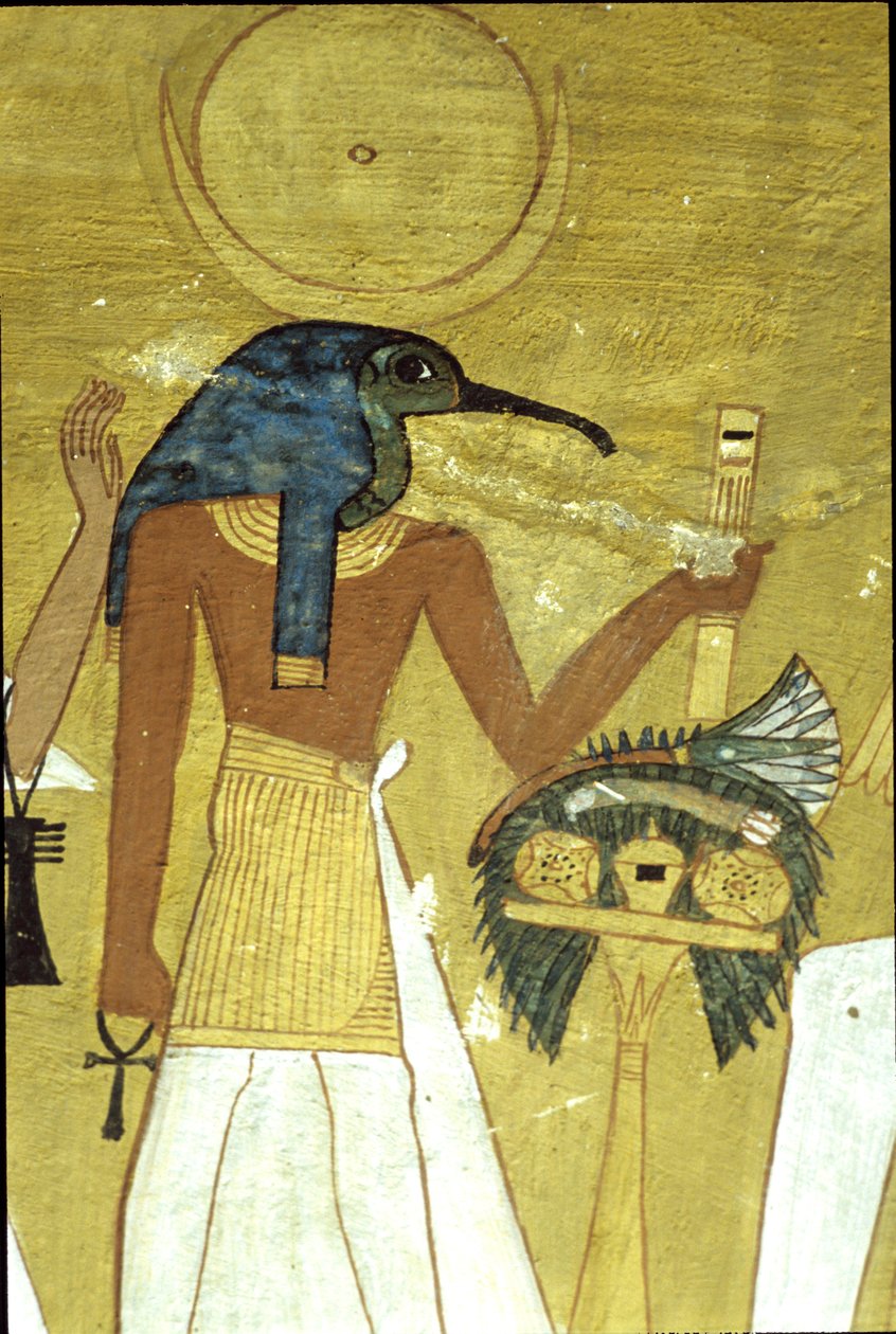 Altes Ägypten, Wandmalerei, Grab des Inherkhau, Theben, Gott Thoth ...
