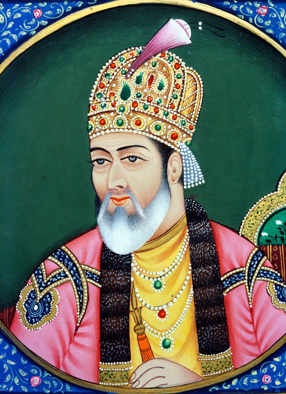 Mughal-Kaiser Shah Jahan Miniaturmalerei auf Papier