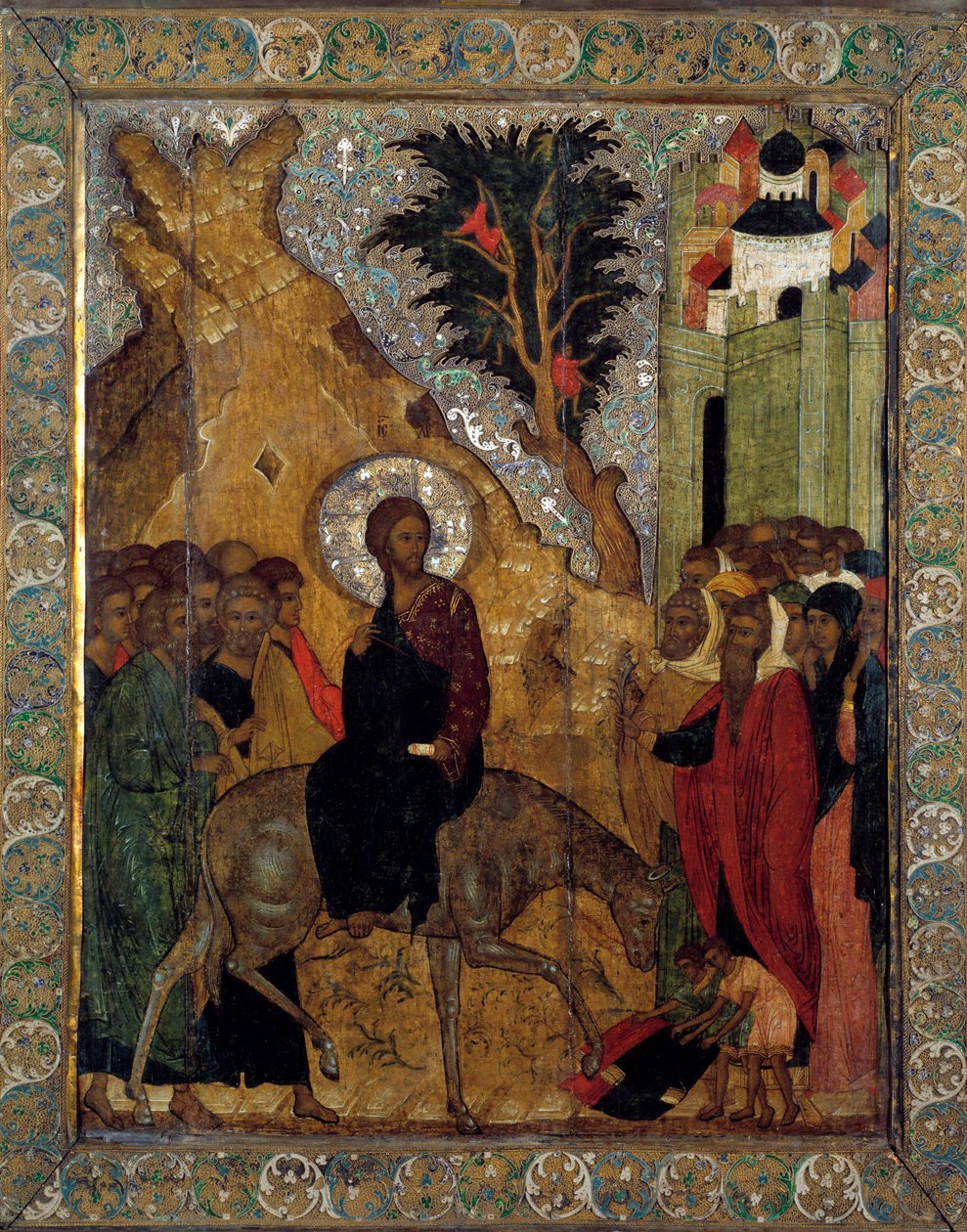 Der Einzug Christi in Jerusalem Russische Ikone von 1560