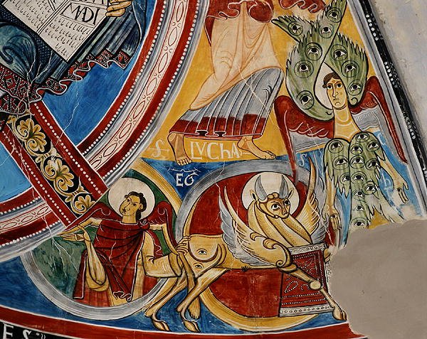 Evangelisches Symbol des heiligen Lukas, Kopie des Originals aus dem 12 ...