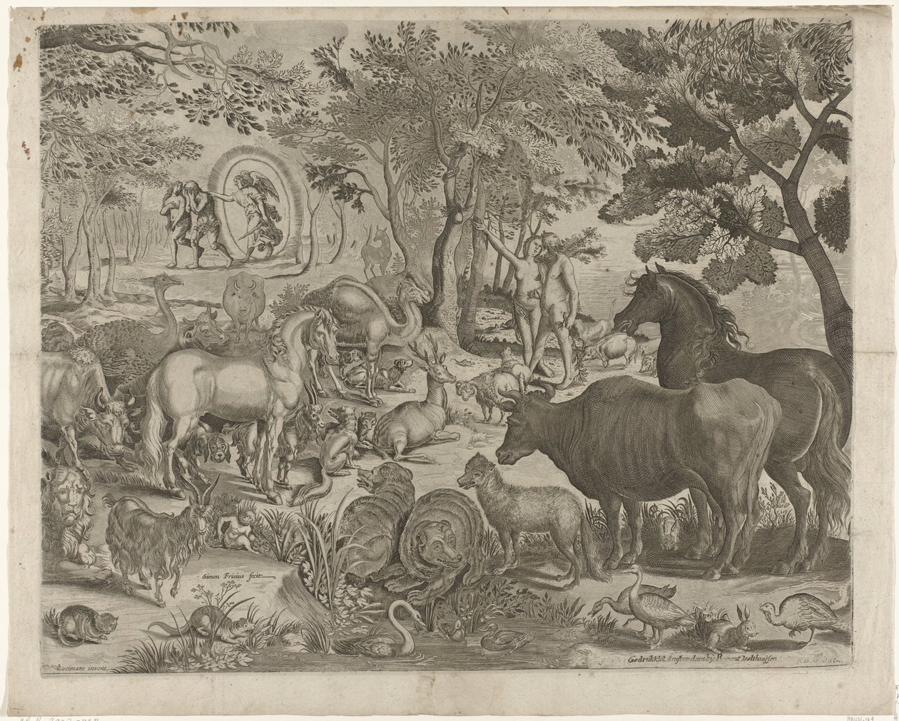 Vertreibung aus dem Paradies von Simon Frisius: Kunstdruck