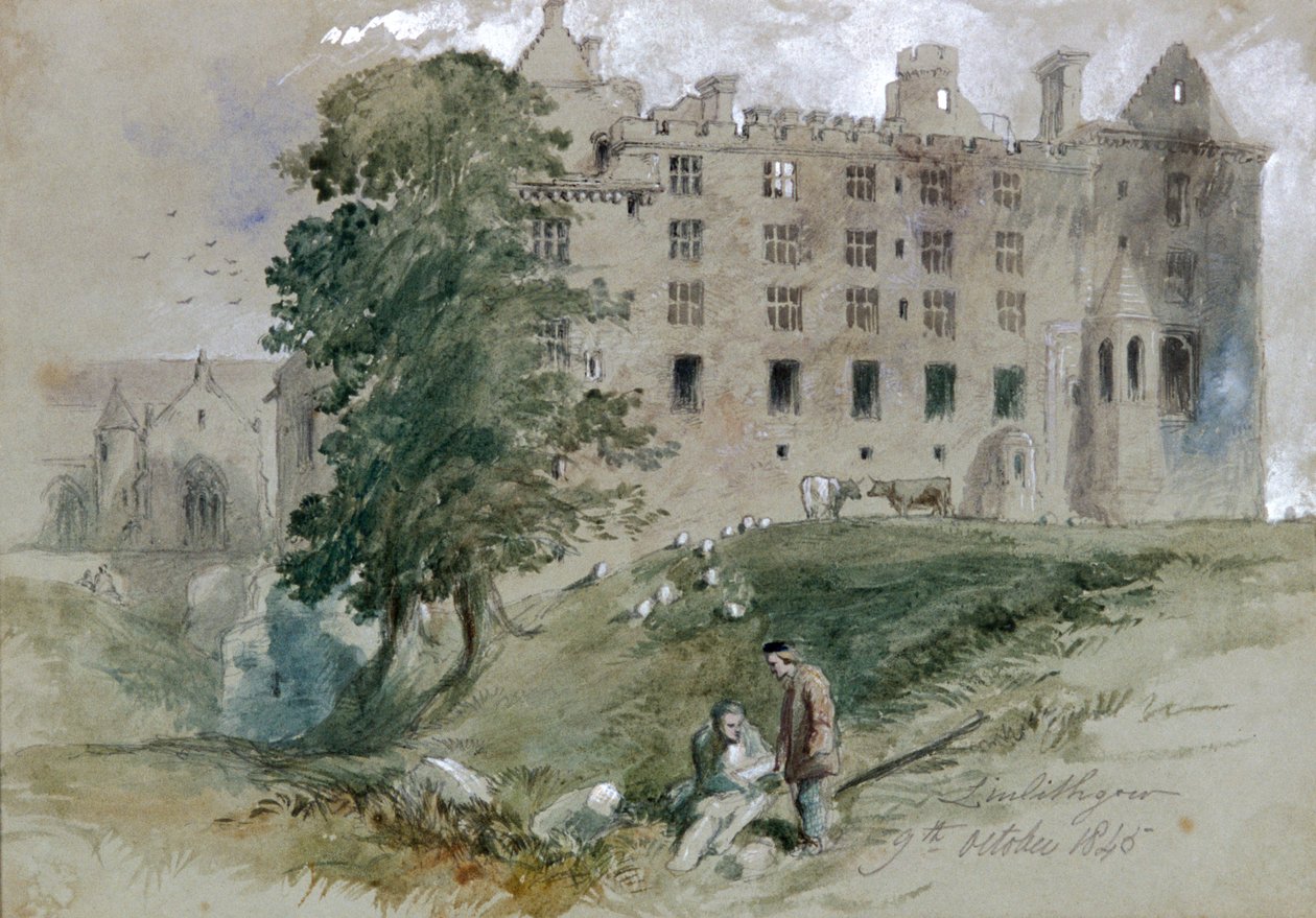 Linlithgow Castle, West Lothian, Schottland, 1845