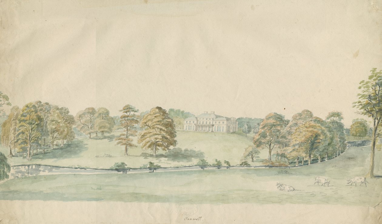 Canwell Hall: getönte Bleistiftzeichnung, undatiert [1762-1802]