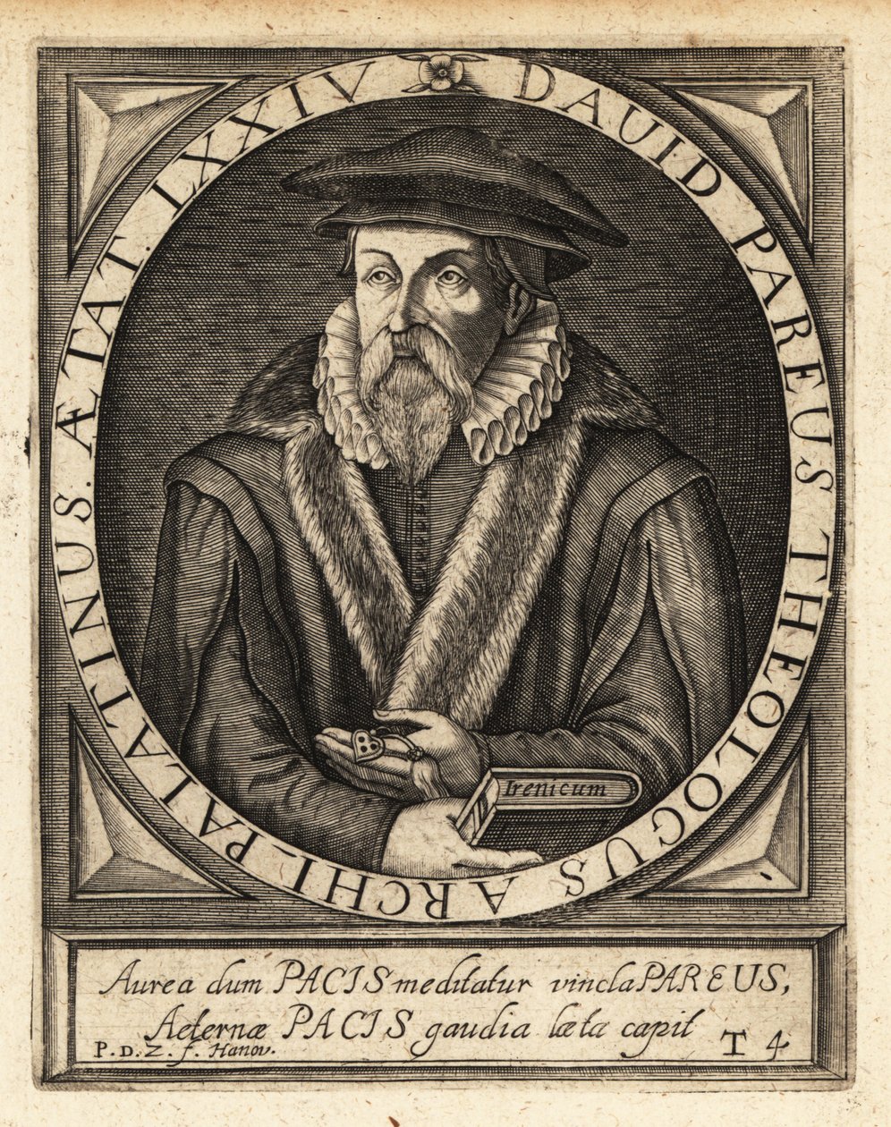 David Pareus von Theodore de Bry: hochwertiger Kunstdruck