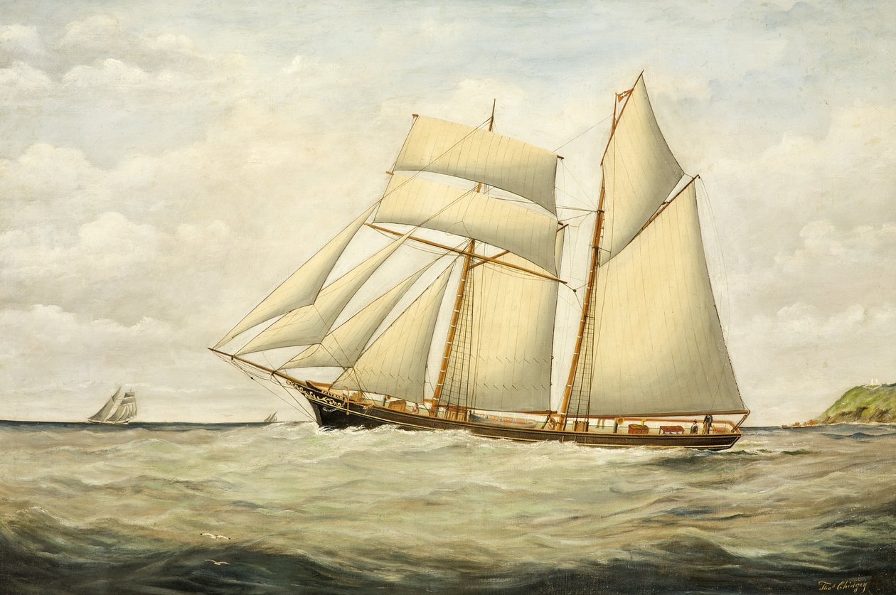 Schoner Saltram, 1890-1900 von Thomas Chidgey: Kunstdruck