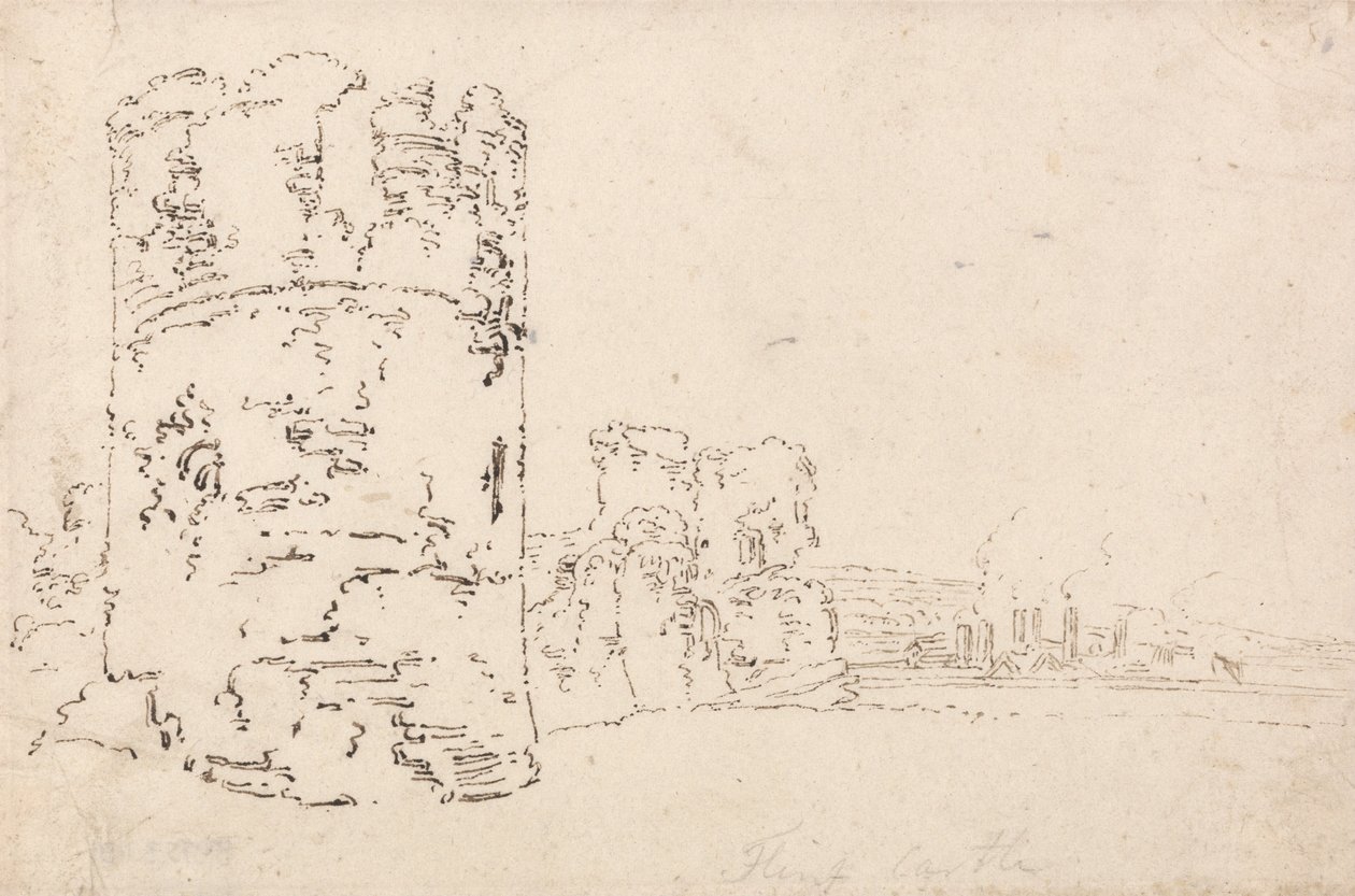 Schloss Flint von Thomas Girtin: hochwertiger Kunstdruck