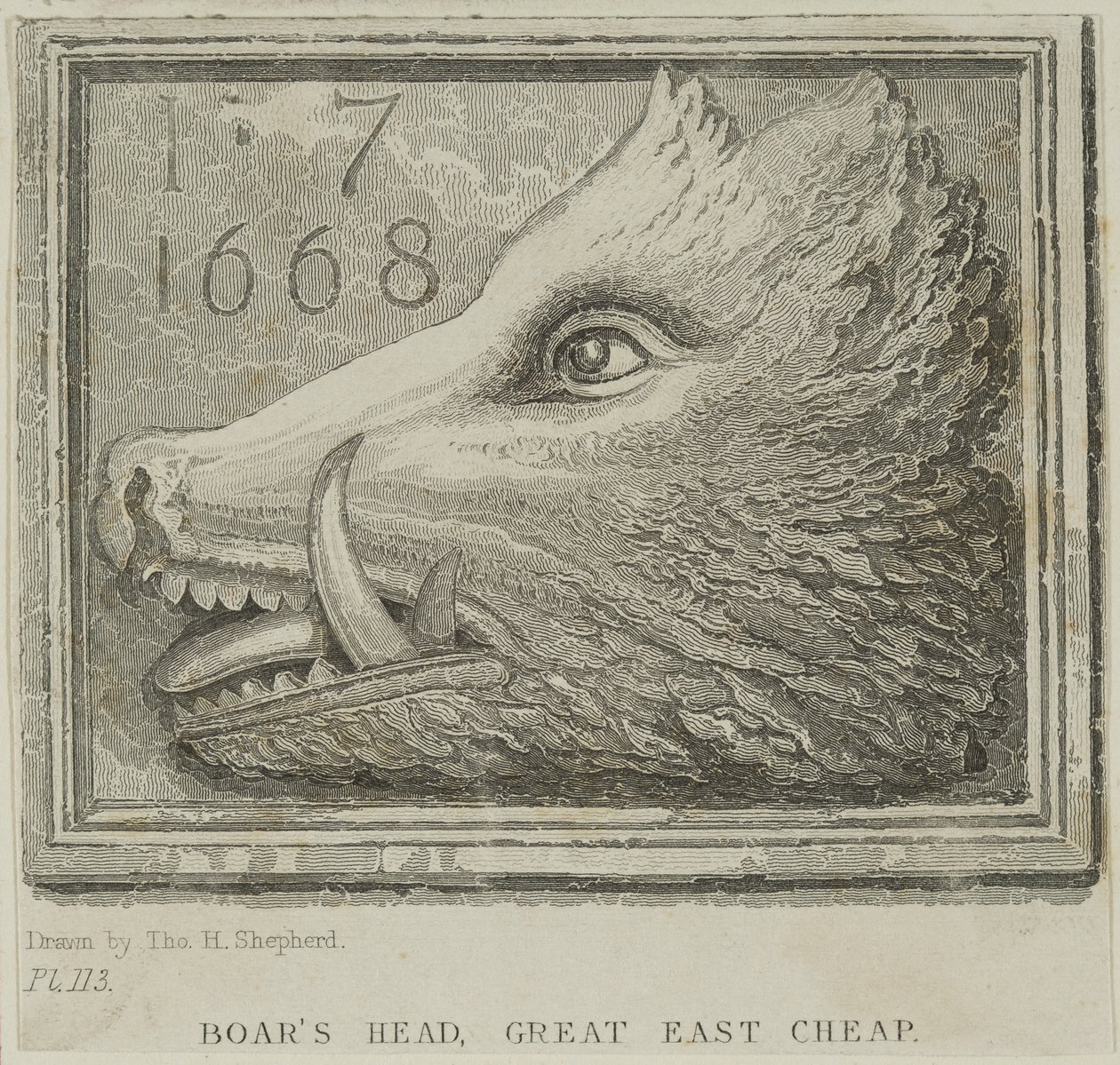 Wirtshausschild von der Boars Head Tavern in Eastcheap