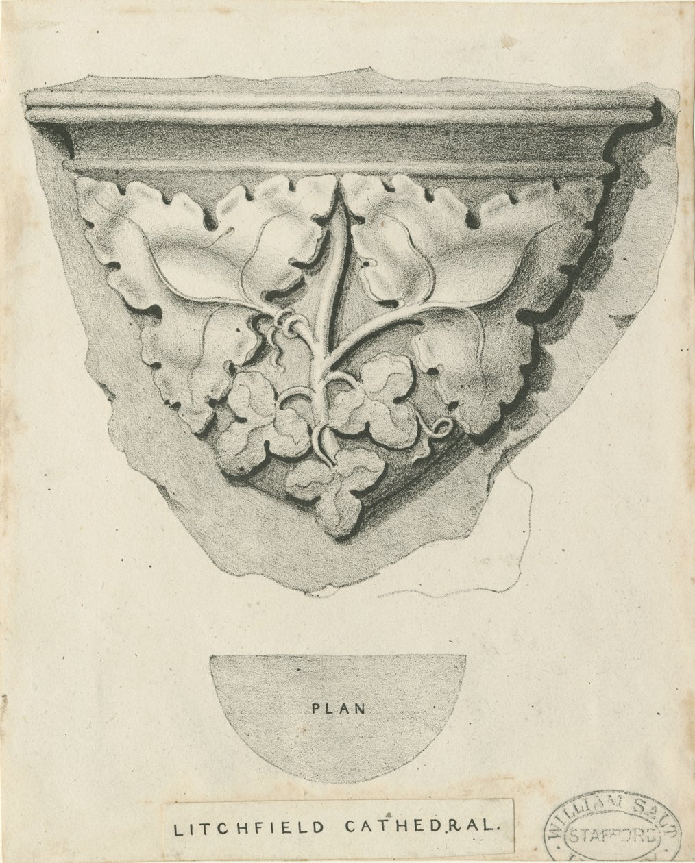 Innenraum der Lichfield Kathedrale - Geschnitztes Laubwerk