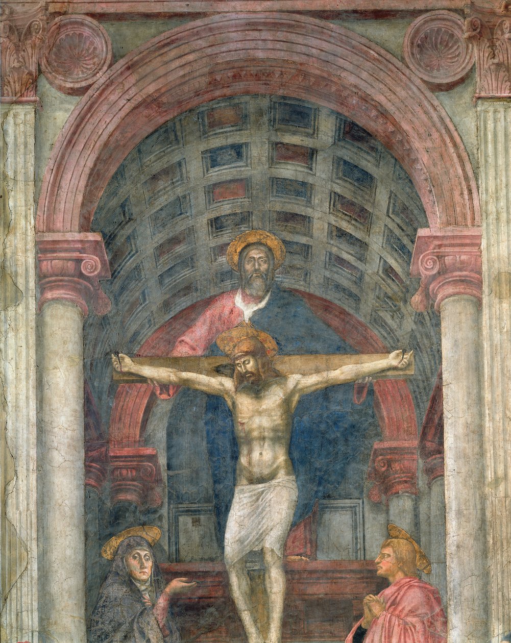 Die Dreifaltigkeit (Detail) von Tommaso Masaccio: Kunstdruck