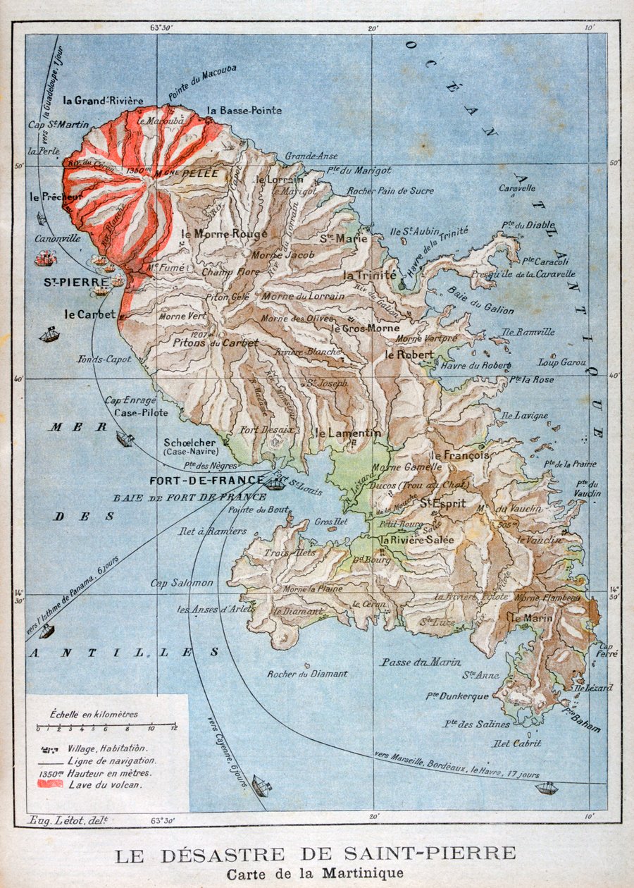 Kaart Van Mount Pelee