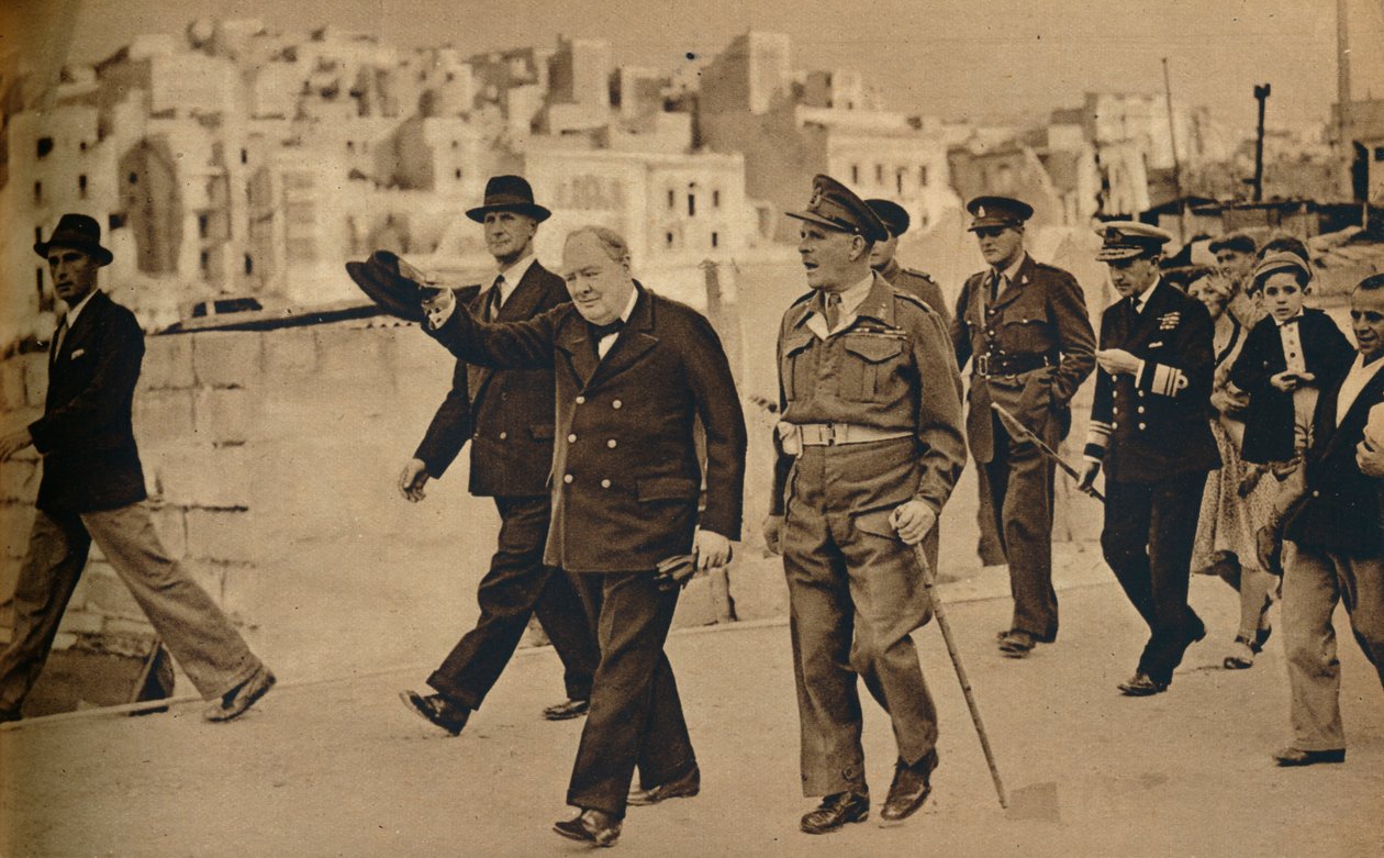 Herr Churchill besuchte Malta, wo er mit Feldmarschall Lord Gort zu ...