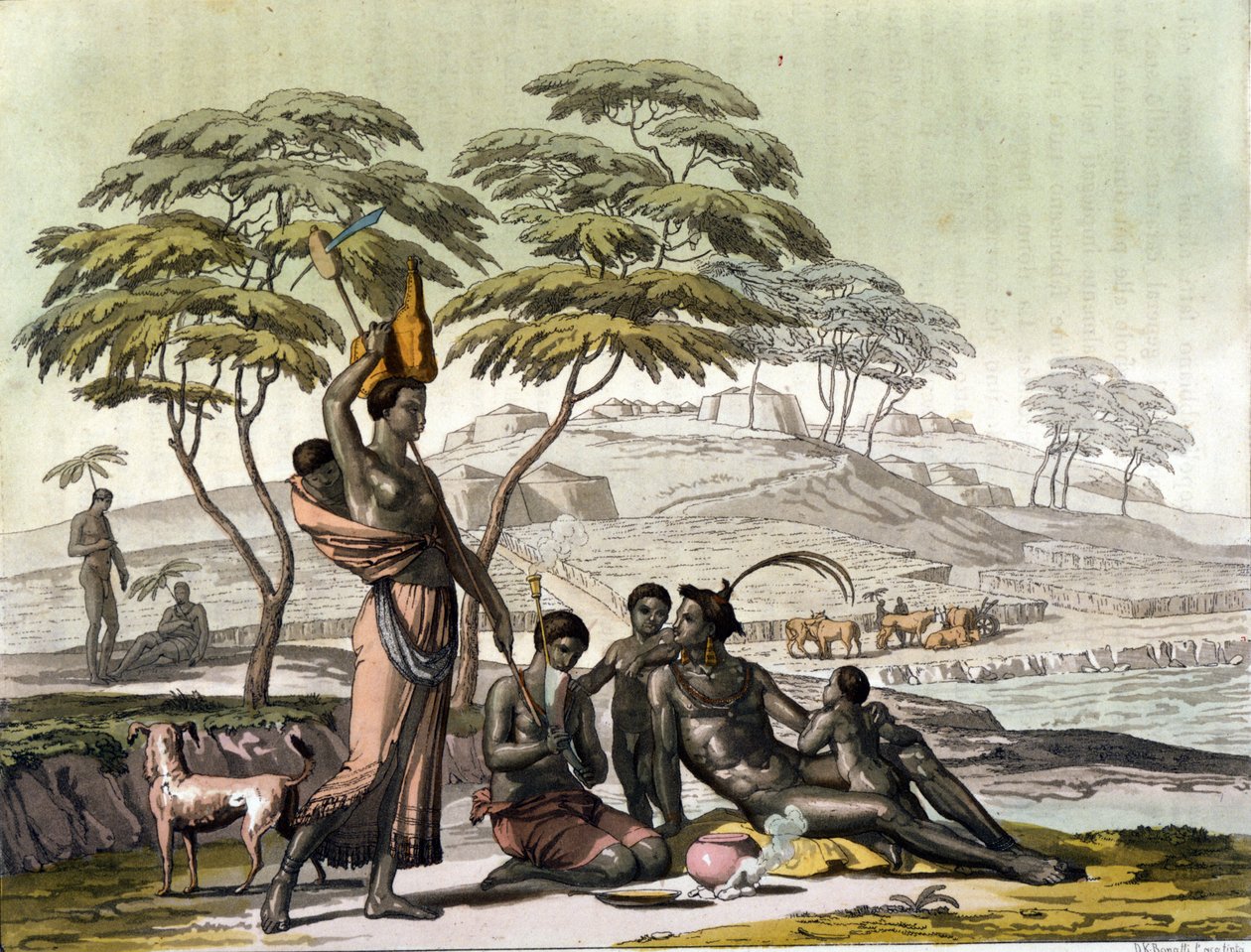 Oude Indiase Schilderkunst Maharadscha Von Cochin Alte Gravur