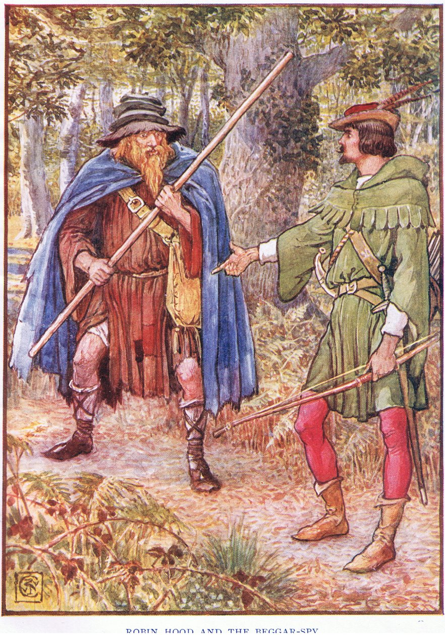 Robin Hood und der Bettler von Walter Crane: Kunstdruck
