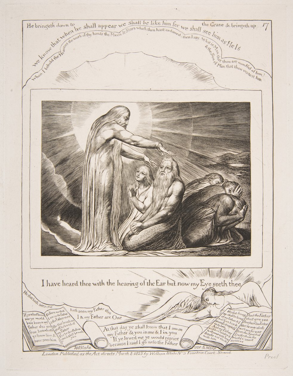 Die Vision Gottes, aus Illustrationen des Buches Hiob, 1825-26