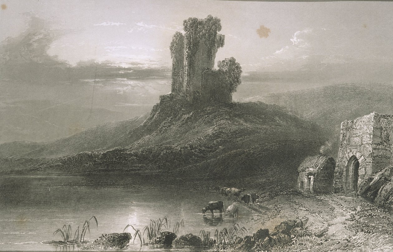 Kilcolman Castle, County Cork, Irland, aus 'Scenery and Antiquities of ...