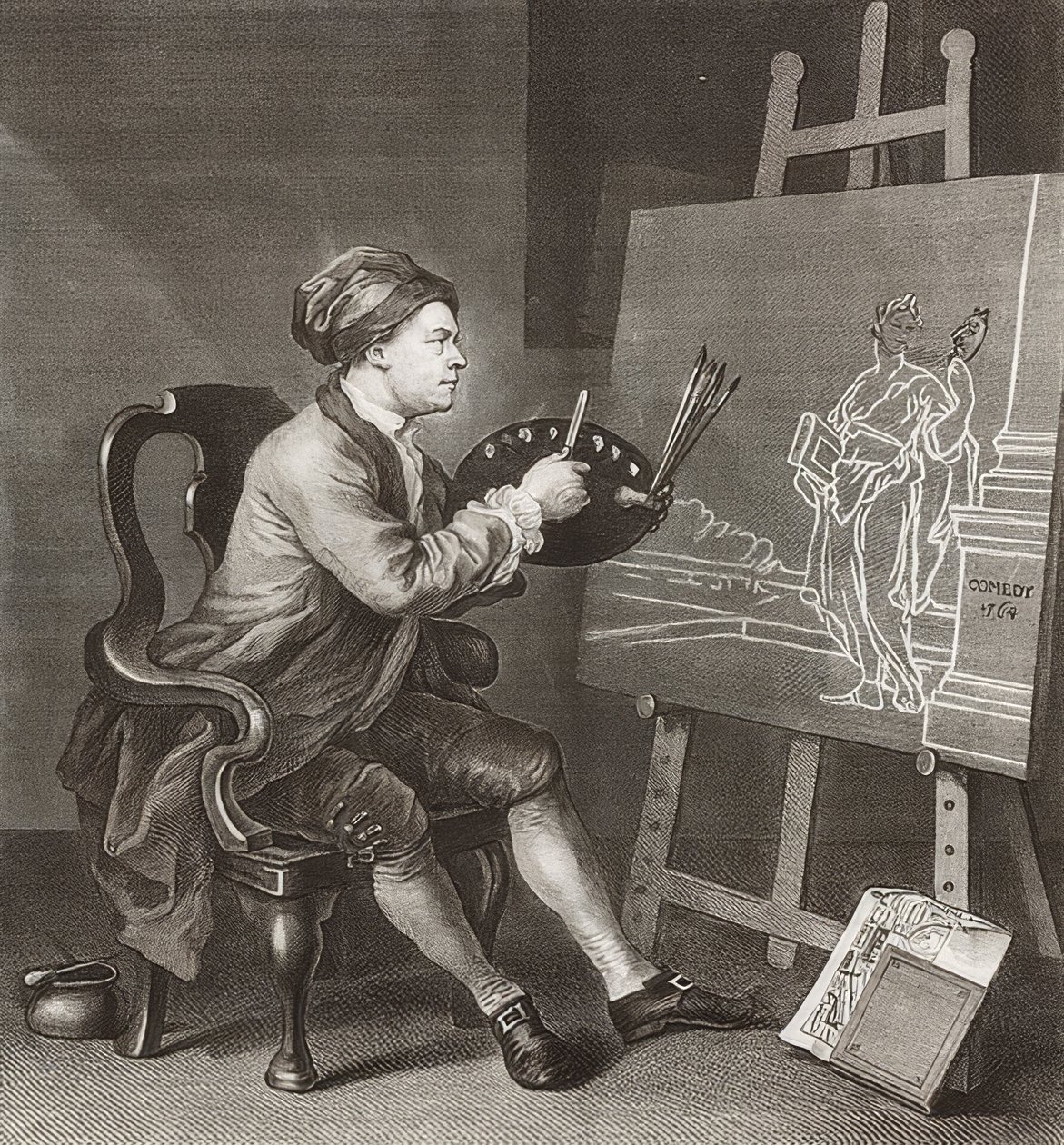 Hogarth malt die komische Muse von William Hogarth