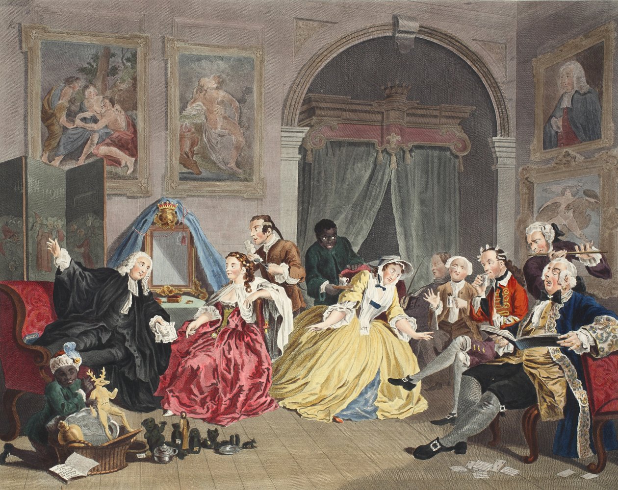 Marriage a la Mode, Platte IV, Die Toilette, Illustration aus 'Hogarth ...