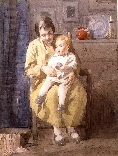 Mutter und Kind von William Lee Hankey: Kunstdruck kaufen