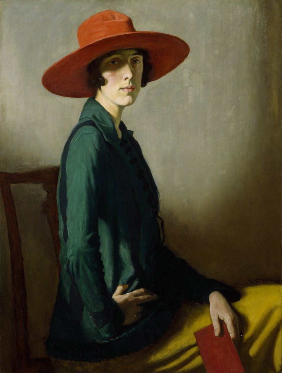 Dame mit rotem Hut von William Strang: Kunstdruck kaufen