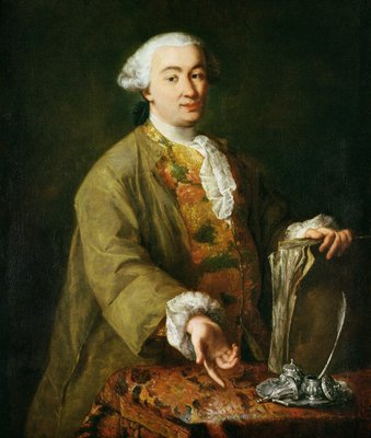 Porträt von Carlo Goldoni von Alessandro Longhi: Kunstdruck