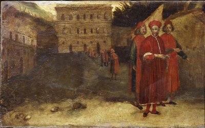 Luca Pitti italienischer Bankier, vor seinem Palast (Palazzo Pitti)