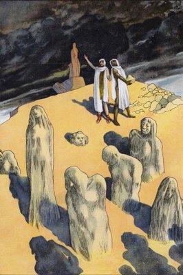 Prometheus erschafft den Menschen aus Lehm (Farblitho)