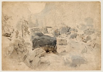 Gebirgsbach von August Seidel: hochwertiger Kunstdruck