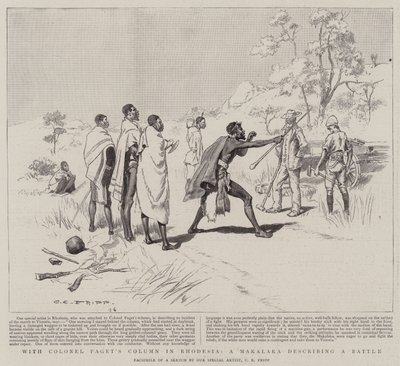 Mit Colonel Pagets Spalte in Rhodesien, ein Makalaka beschreibt eine ...