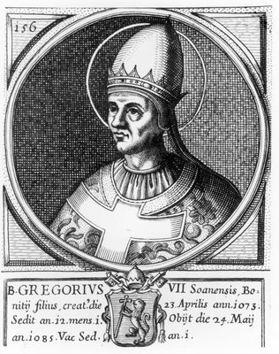 Porträt von Papst Gregor VII. (B.1020) von English School
