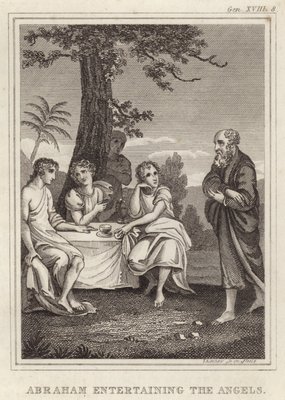 Abraham, der die Engel unterhält von English School