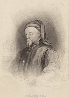 Porträt von Geoffrey Chaucer von English School: Kunstdruck