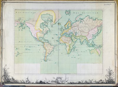 Karte der Welt, 1780 von French School: Kunstdruck kaufen