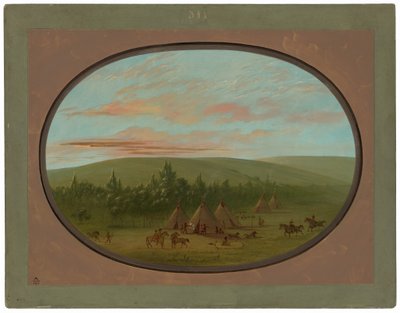 In Sioux Village von George Catlin: Kunstdruck kaufen
