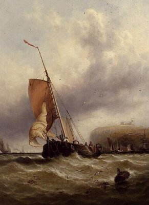 Fischerboot in rauer See von George Stainton: Kunstdruck