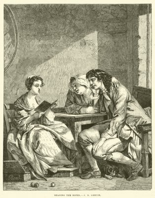 Den Roman lesen von Jean Baptiste Greuze: Kunstdruck