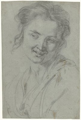 Studie einer lachenden Frau von Johann Liss: Kunstdruck