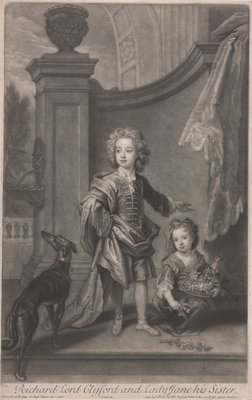 Richard, Lord Clifford (1695-1753) und seine Schwester, Lady Jane Boyle ...