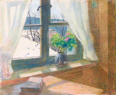 Blick aus dem Fenster von Karl Edmund Walser: Kunstdruck